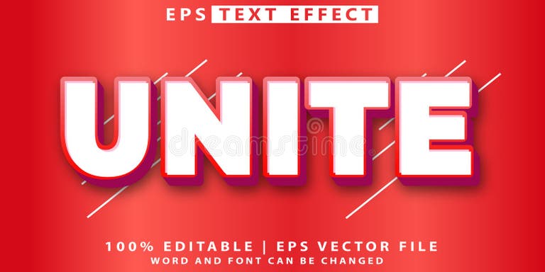 Unite Editable 3D Text Effect 3d Text Mockup Stock Vector ...