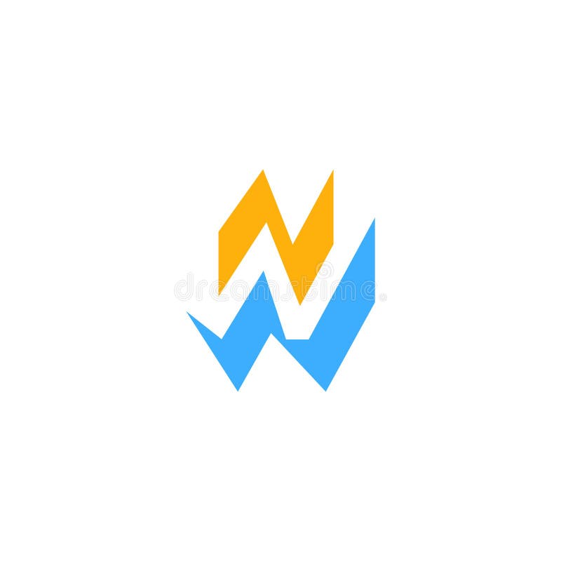 Alphabet Initials Logo WN, NW, W and N Stock Vector - Illustration of ...