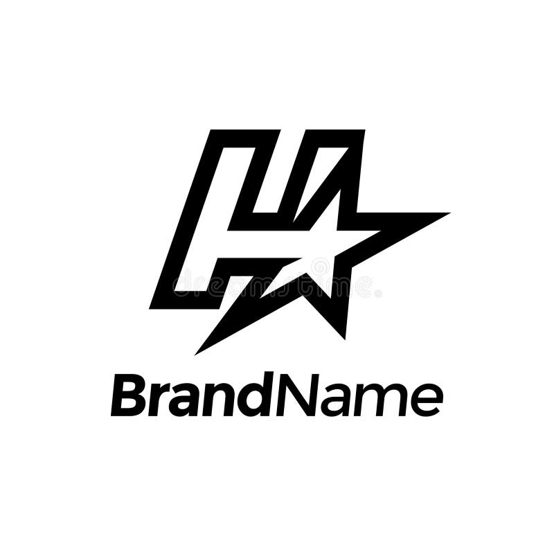 Modern and Stylist Initial H Star Logo Stock Vector - Illustration of ...
