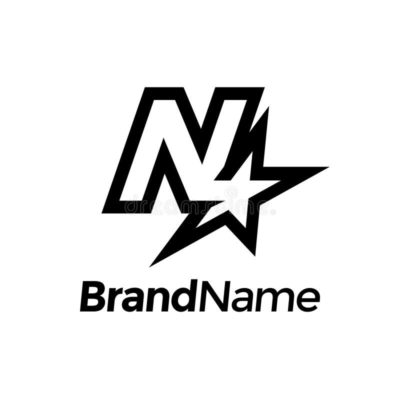 Modern and Stylist Initial N Star Logo Stock Vector - Illustration of ...