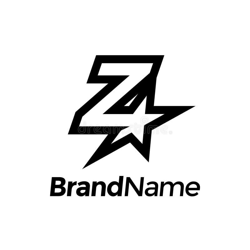 Modern and Stylist Initial Z Star Logo Stock Vector - Illustration of ...