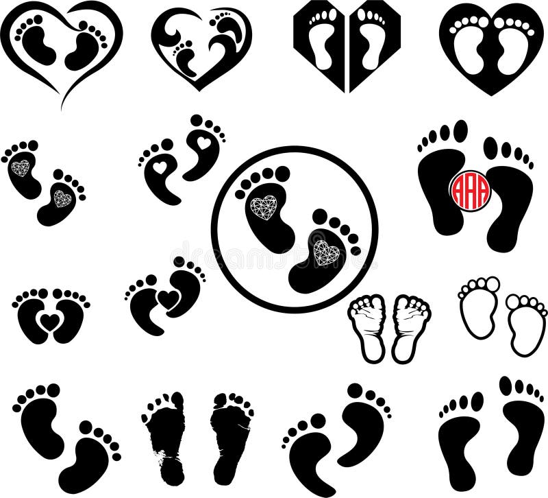 Baby Footprint, Baby Feet, Newborn Baby, Baby Shower Stock Vector ...