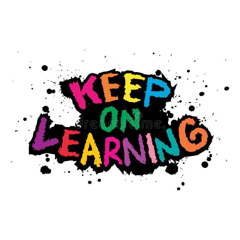 Keep Learning Keep Growing. Inspirational Quote. Hand Drawn Lettering ...
