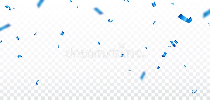 Blue Confetti and Ribbon Banner, Isolated on Transparent Background ...