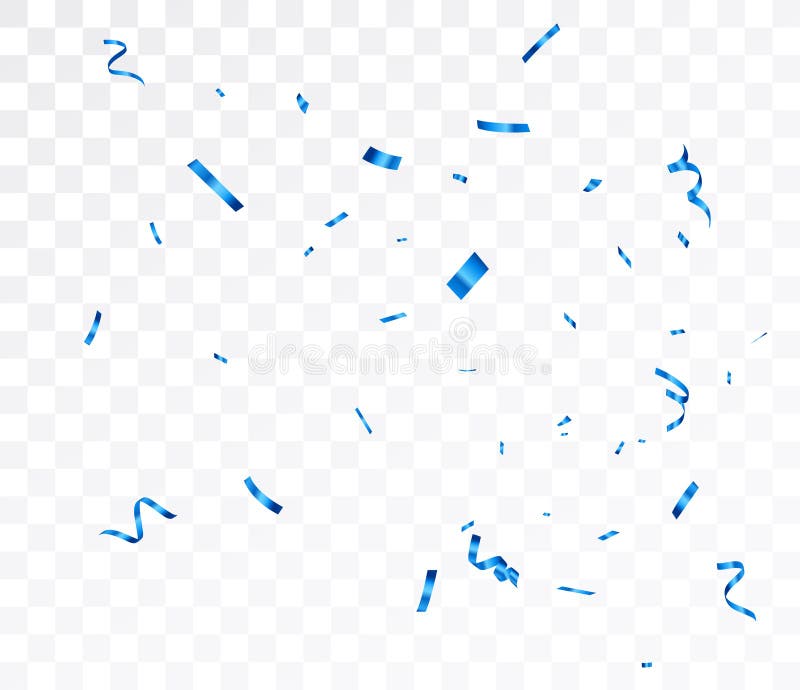 Blue Confetti and Ribbon Banner, Isolated on Transparent Background ...