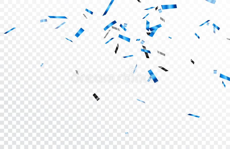 Blue Confetti and Ribbon Banner, Isolated on Transparent Background ...