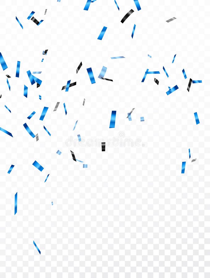 Blue Confetti and Ribbon Banner, Isolated on Transparent Background ...