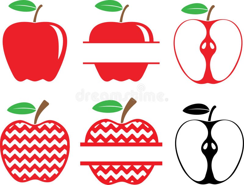 Apple, School Apple, Apple Monogram, Apple Cut File, Apple Clipart ...