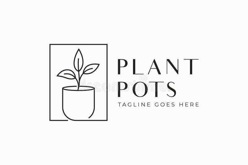 Pot Plant House Garden Planting Botanical Interior Home Business Logo ...
