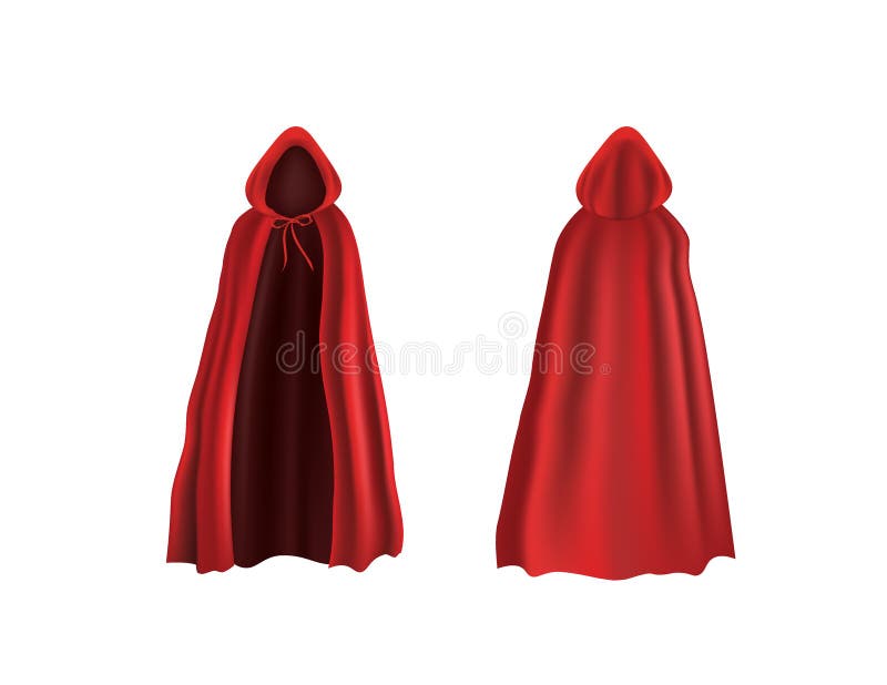 Red Cloak, Front and Back View Stock Vector - Illustration of isolated ...