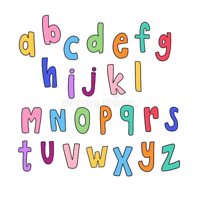Hand Drawn a To Z Alphabet Designs Stock Vector - Illustration of ...
