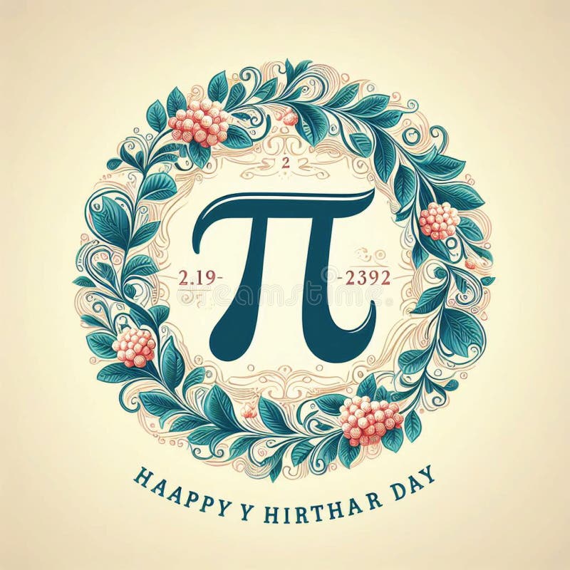 Elegant Pi Day Greeting Card with Pi Symbol Stock Illustration ...