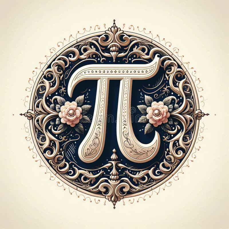 Elegant Pi Day Greeting Card with Pi Symbol Stock Illustration ...