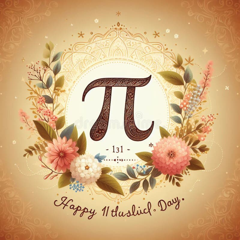 Elegant Pi Day Greeting Card with Pi Symbol Stock Illustration ...