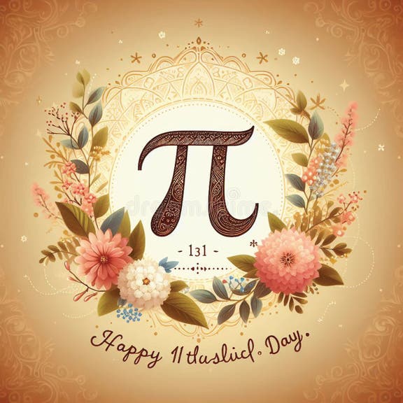 Elegant Pi Day Greeting Card with Pi Symbol Stock Illustration ...