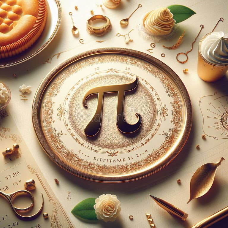 Elegant Pi Day Greeting Card with Pi Symbol Stock Illustration ...