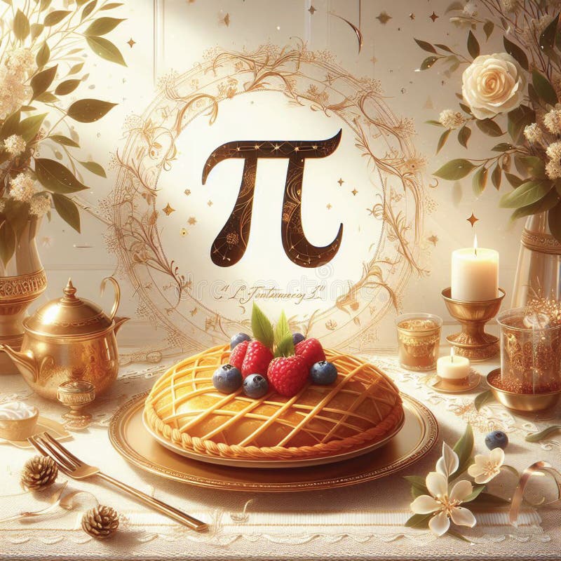 Elegant Pi Day Greeting Card with Pi Symbol Stock Illustration ...