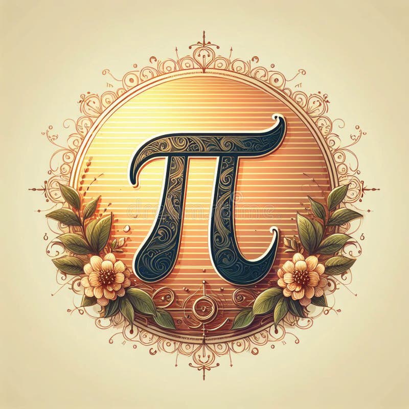 Elegant Pi Day Greeting Card with Pi Symbol Stock Illustration ...