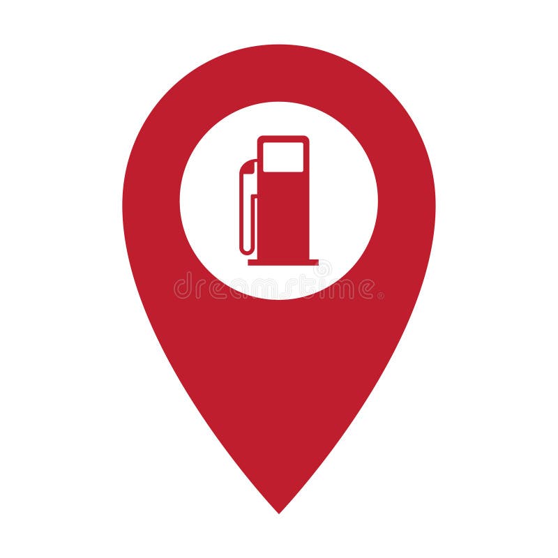 Red Petrol Station Location Pin Icon Stock Vector - Illustration of ...