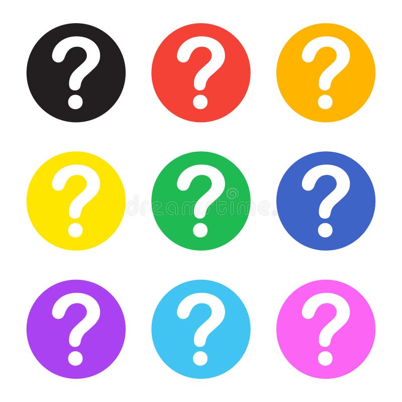 Vector Question Mark Icons in Multiple Colors Stock Vector ...