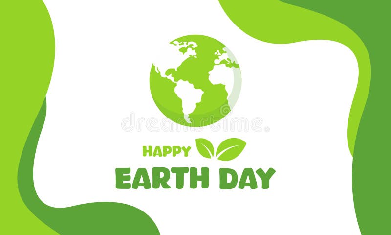 Earth Day Design Template. Abstract Green Background with Wavy Organic ...
