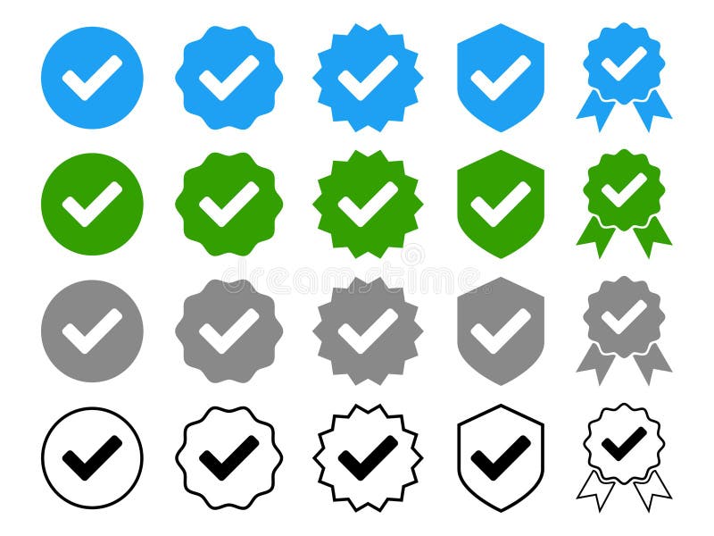 Verified Icon. Collection of Verified Badge Profiles Stock Illustration ...