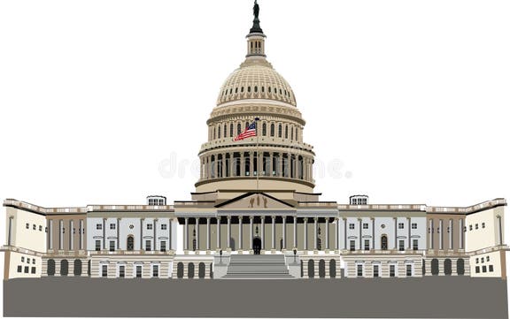 Vector Illustration of the United States Capitol is the Building L ...