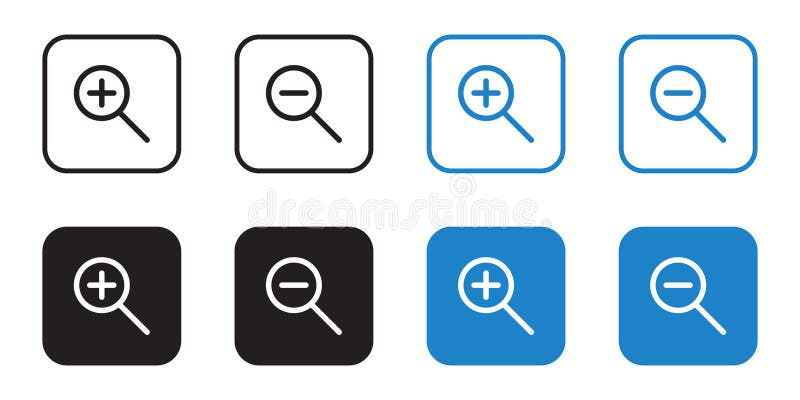 Zoom in and zoom out icons stock vector. Illustration of technology ...