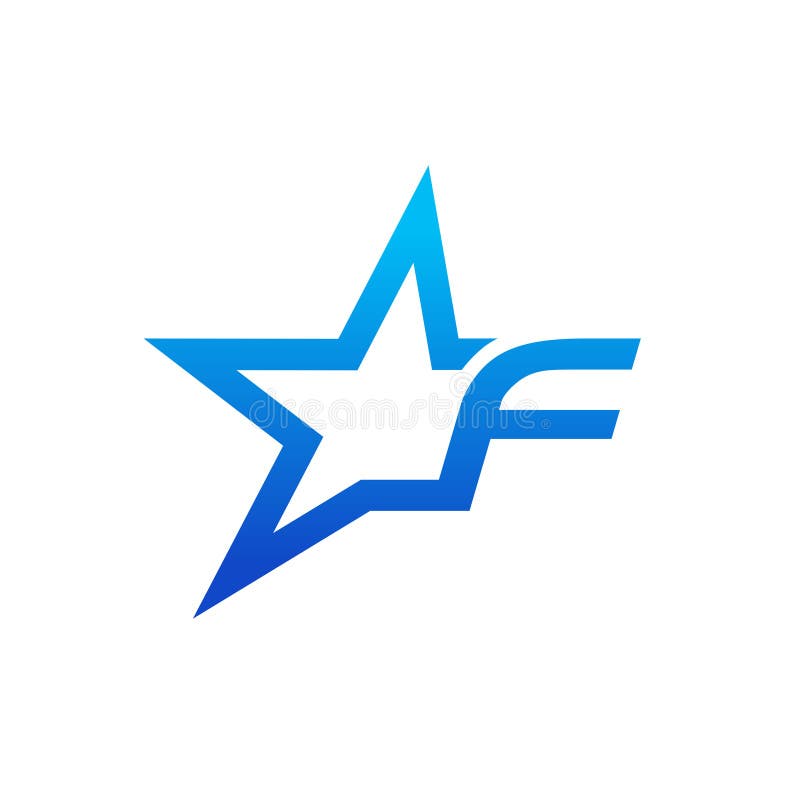 Stylist Illustration Initial F Blue Star Logo Stock Vector ...