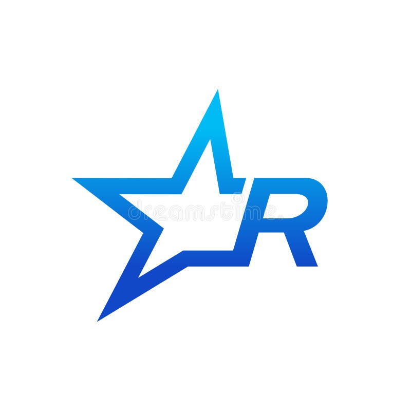 Stylist Illustration Initial R Blue Star Logo Stock Vector ...