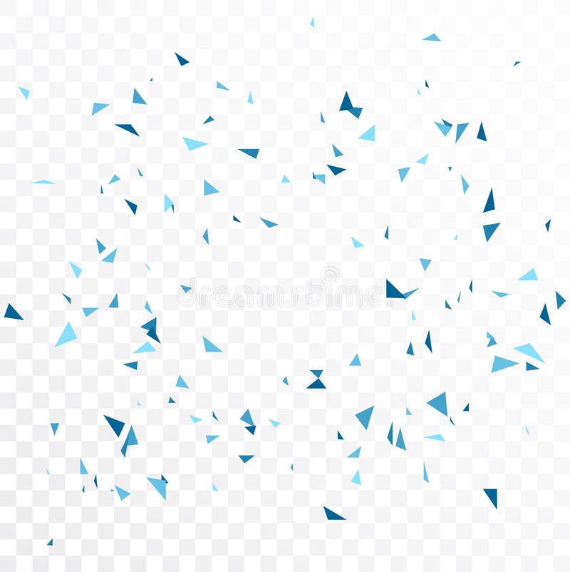 Falling Blue Confetti and Ribbon, Isolated on Transparent Background ...