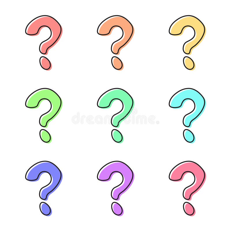 Question Mark Icons in Multiple Colors Stock Vector - Illustration of ...