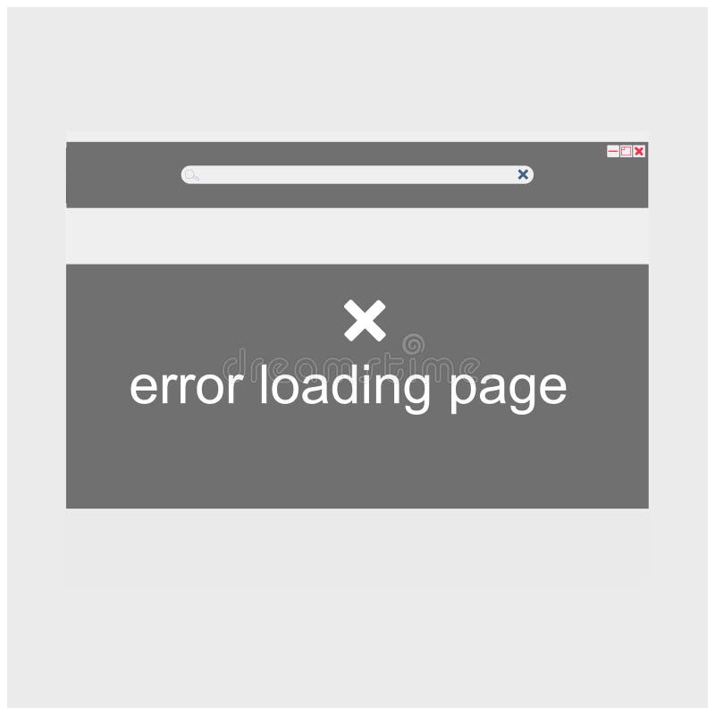 Browser Window with Error Message. Vector Illustration in Flat Design ...