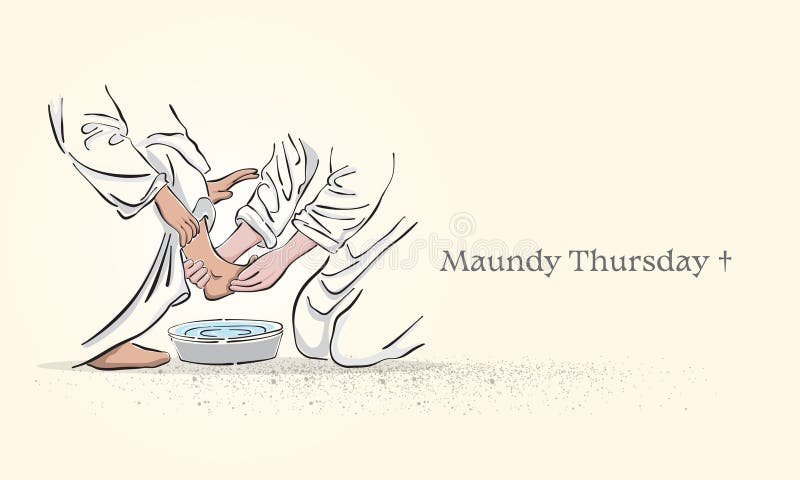 Line Art of Jesus Christ Washing Feet Vector Image Stock Vector ...