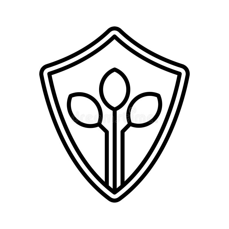 Ecology, Nature Protection, Shield with Plant Icon Vector Stock Vector ...