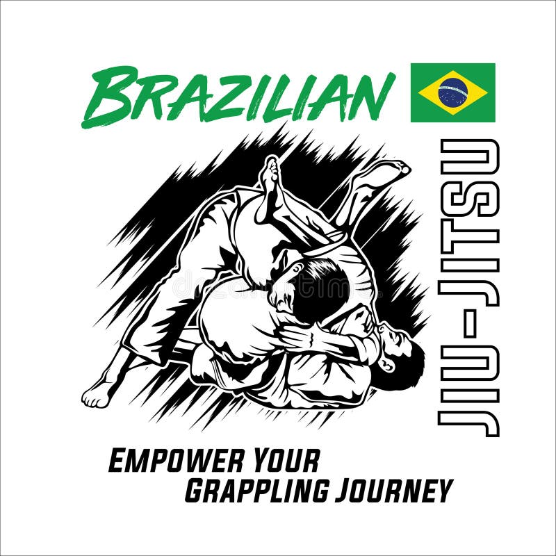 Jiu-jitsu Martial Art Vector Illustration Stock Vector - Illustration ...