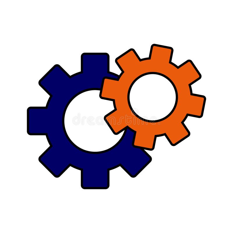 Wheels and Gears, Mechanical Gears Icon Vector Stock Vector ...