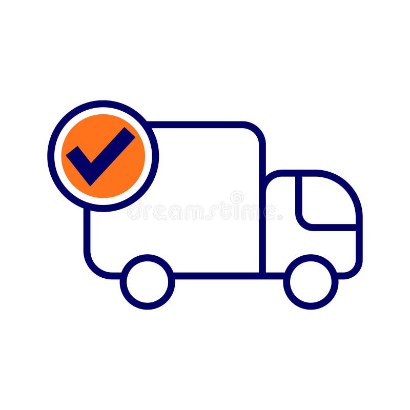 Delivery Truck with Checkmark Icon Vector Stock Vector - Illustration ...