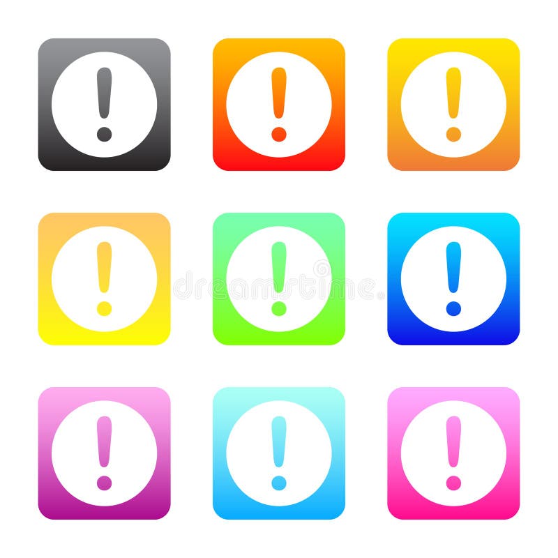 Vector Colorful Exclamation Mark Icons Stock Vector - Illustration of ...