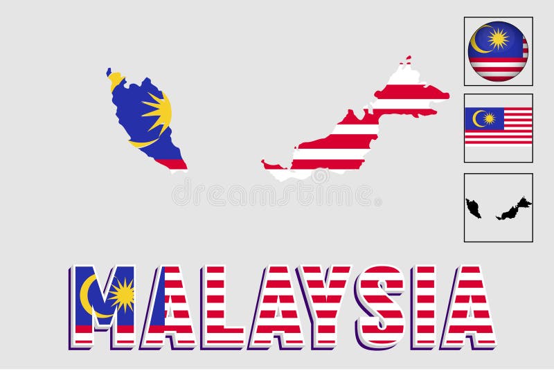 Malaysia Flag and Map in a Vector Graphic Stock Vector - Illustration ...