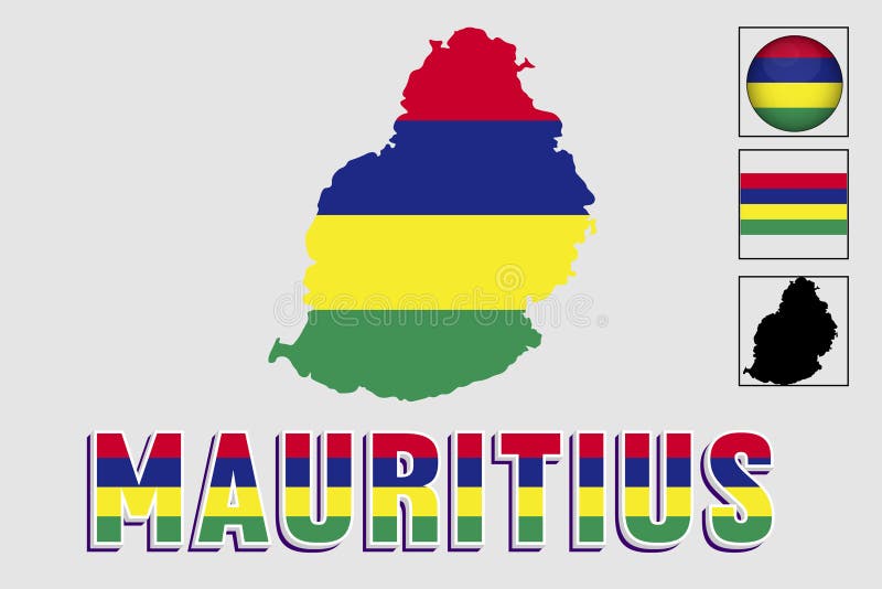 Mauritius Flag and Map in a Vector Graphic Stock Vector - Illustration ...