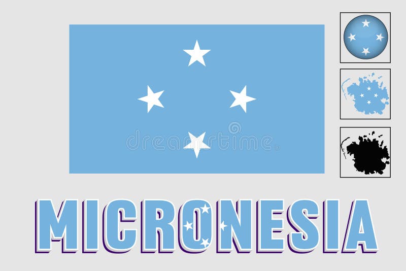 Micronesia Flag and Map in a Vector Graphic Stock Vector - Illustration ...