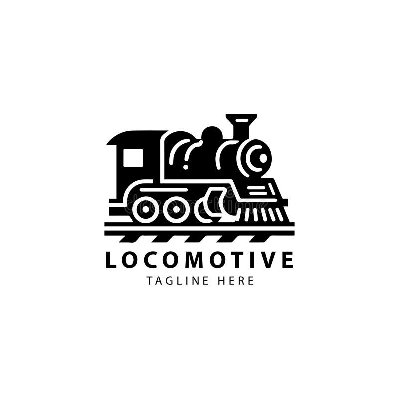 Vintage Old Locomotive Engine Logo Design Stock Vector - Illustration ...