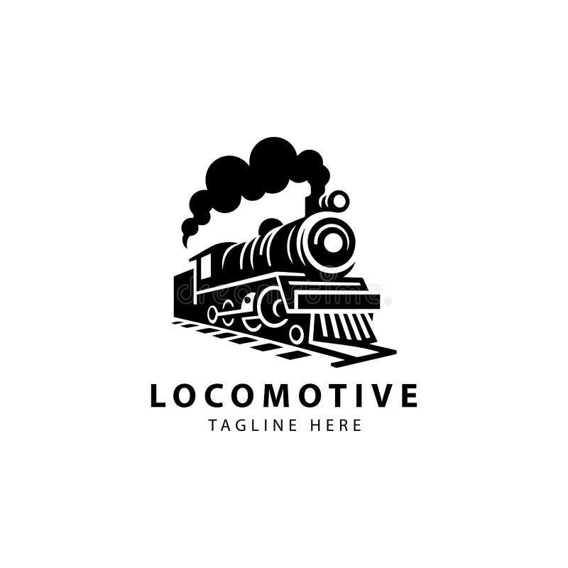 Vintage Old Locomotive Engine Logo Design Stock Vector - Illustration ...