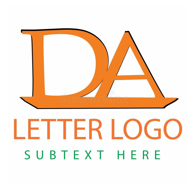 DA Letter Logo this Design Element Stock Illustration - Illustration of ...