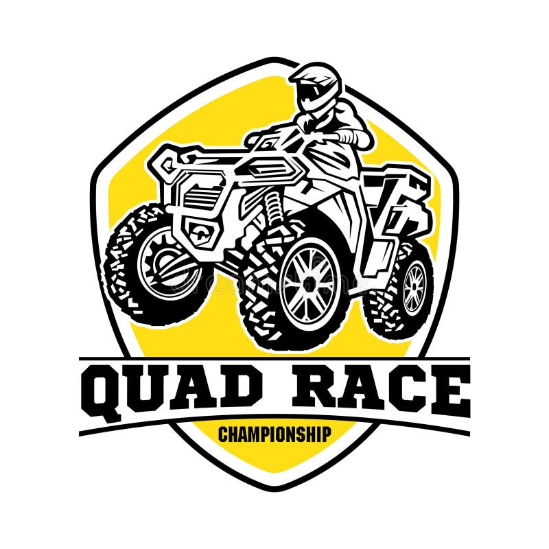 Quad ATV Extreme Sport Racing in Badge Logo Design Stock Vector ...