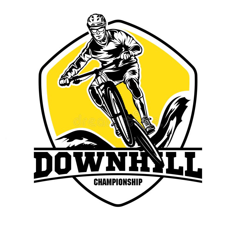 Mountain Bike Downhill Race Extreme Sport for Logo Event Design Stock ...