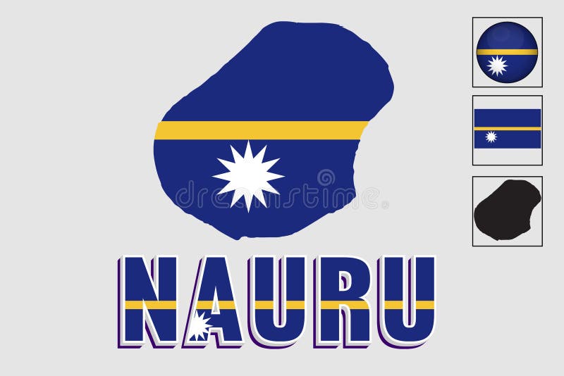 Nauru Flag and Map in a Vector Graphic Stock Vector - Illustration of ...