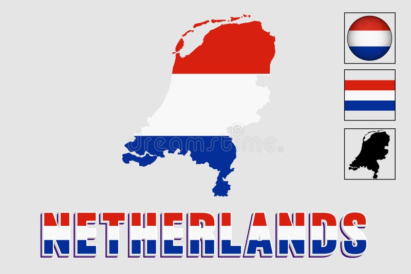 Netherlands Flag and Map in a Vector Graphic Stock Vector ...