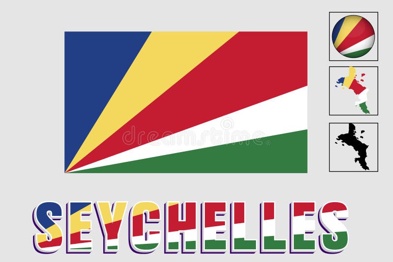 Seychelles Flag and Map in a Vector Graphic Stock Vector - Illustration ...